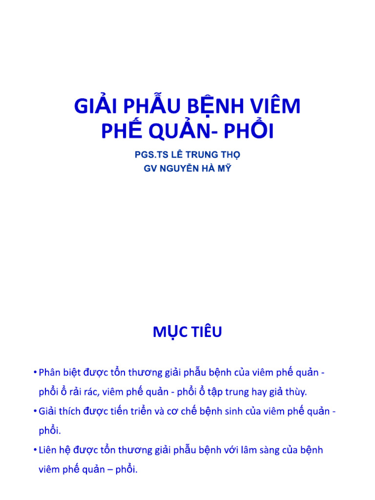 S2.6 - LEC13 - Giải Phẫu Bệnh Viêm PQ (Ver2) | PDF