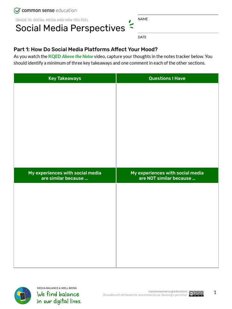 Grade 10 - Social Media and How You Feel - Social Media Perspectives ...