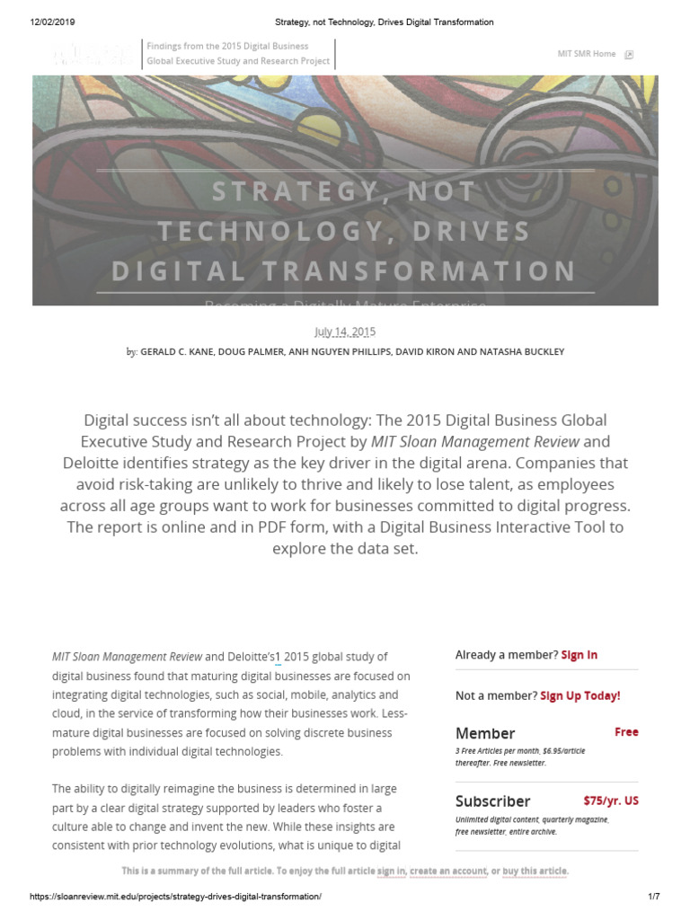 Strategy Drives Digital Transformation | PDF | Business | Business ...