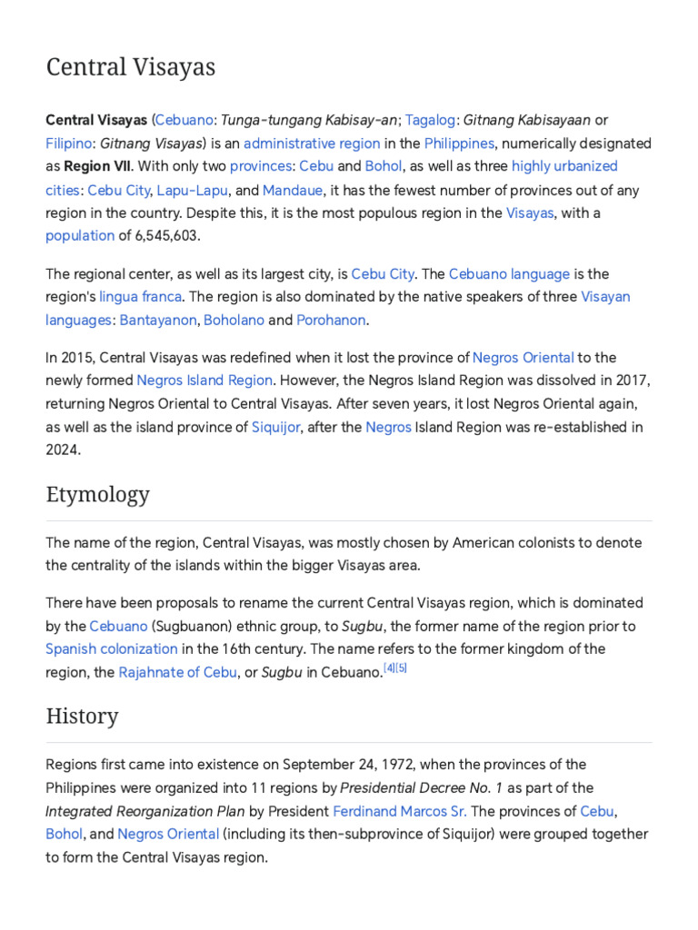 Cebu City: Capital of Central Visayas | PDF