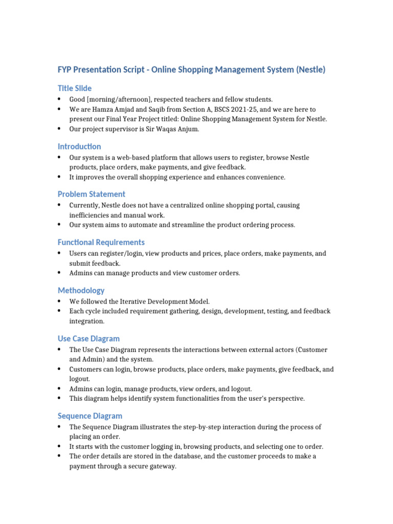 Nestle Online Shopping System Overview | PDF | Databases | Information ...