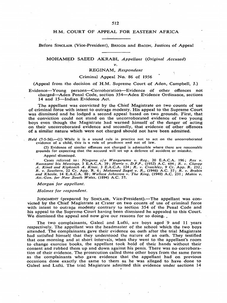 Akrabi v. Reginam: Appeal Dismissed | PDF | Prosecutor | Judiciaries