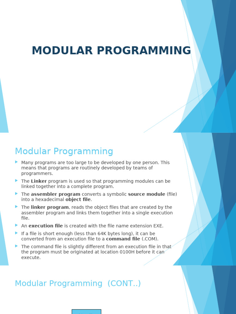 UNIT 2 - 8086 Modular Programming | PDF | Assembly Language | Modular Programming