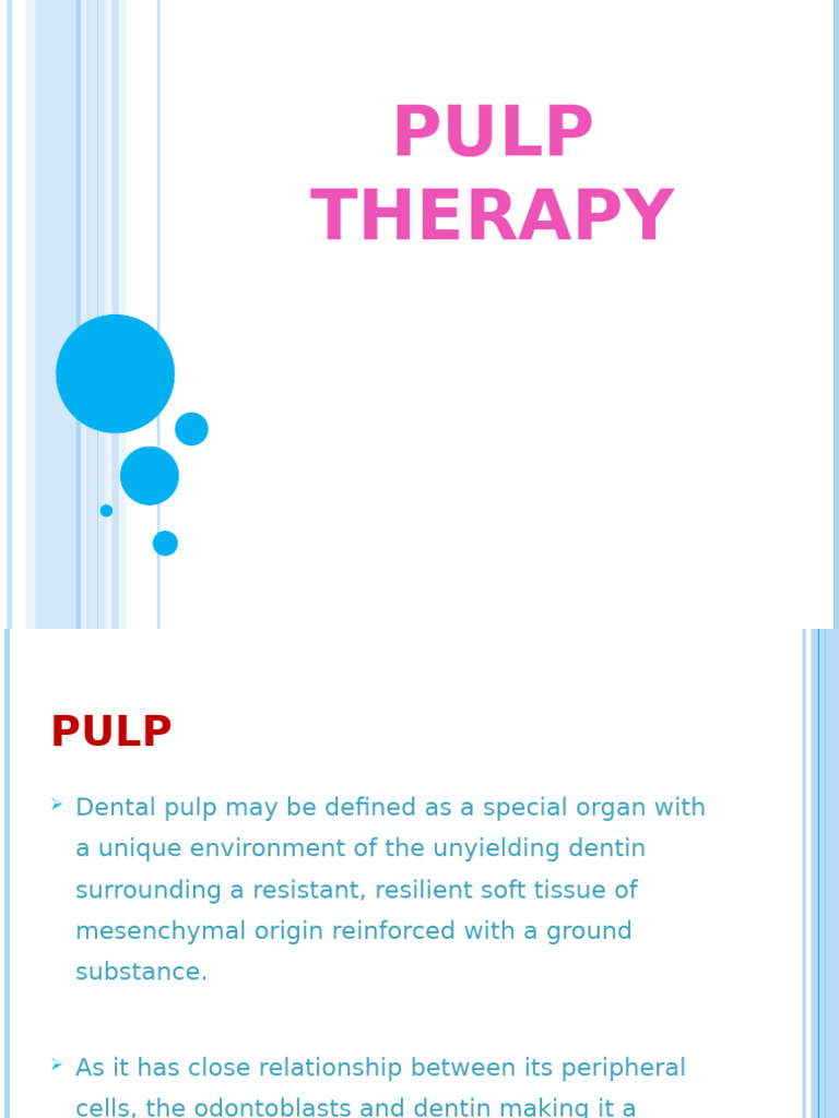 Pulp Therapy Final | PDF | Human Tooth | Periodontology