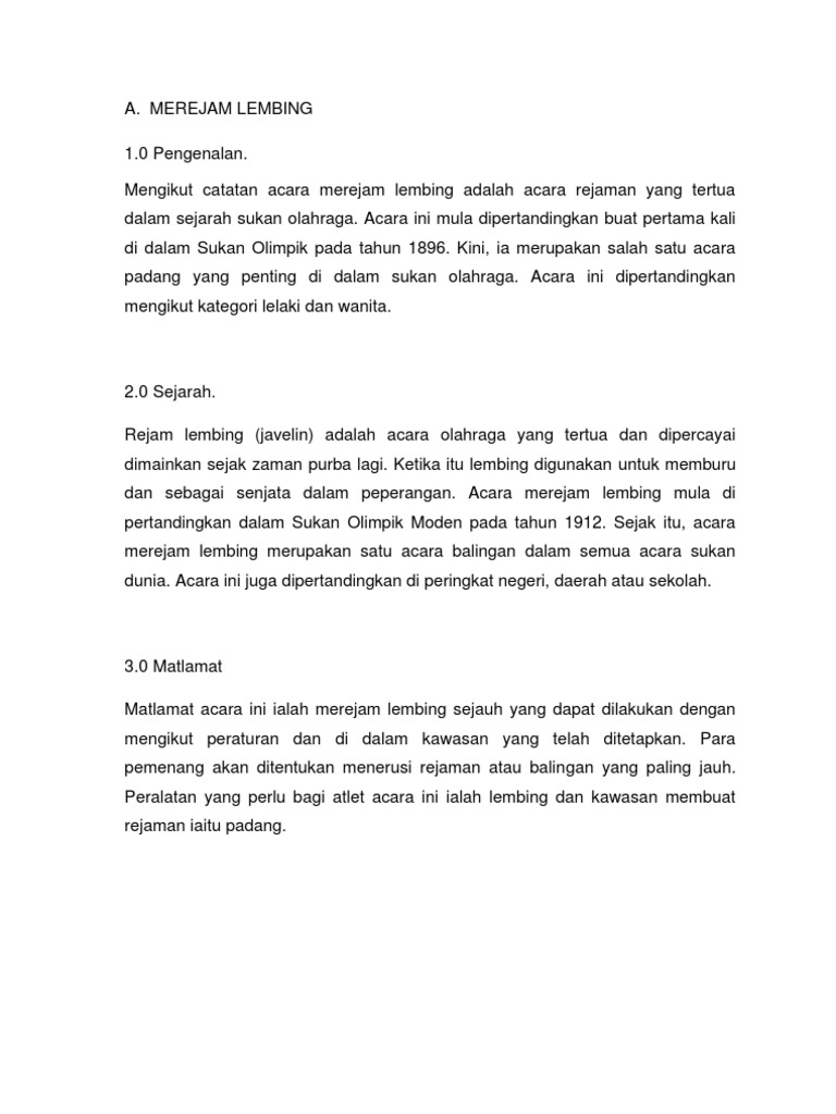 Merejam Lembing | PDF