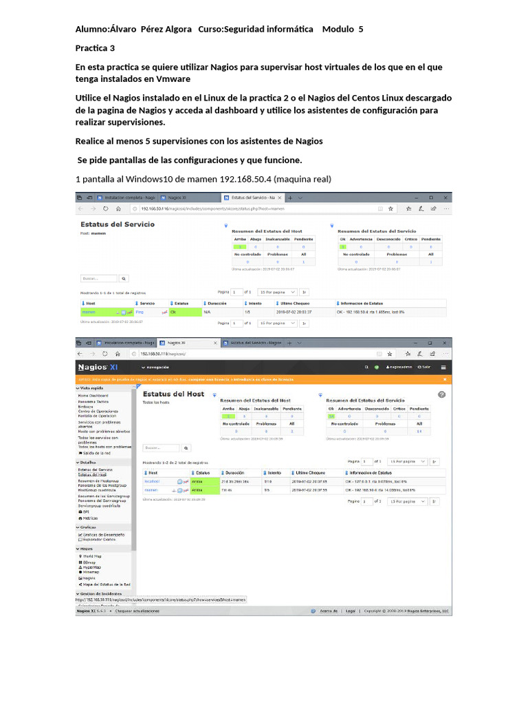 Supervisión de Hosts con Nagios en VMware | PDF