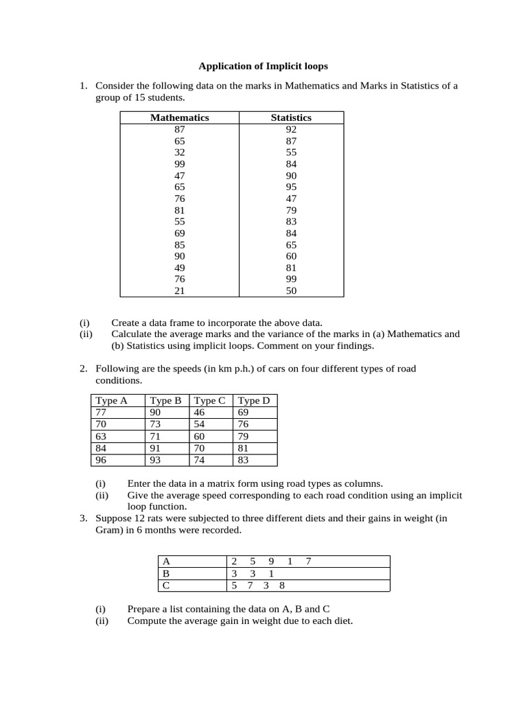 Implicit Loops | PDF