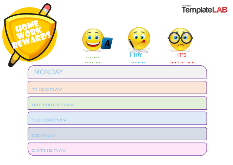 Homework Rewards Chart | PDF