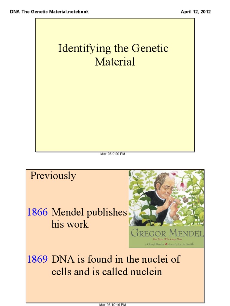 Identifying The Genetic Material: Previously | PDF