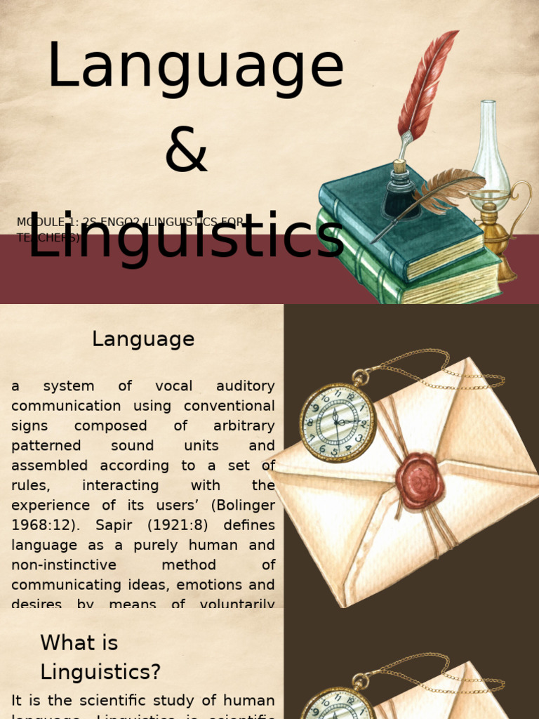 Introduction To Linguistics Education Presentation in Vintage ...