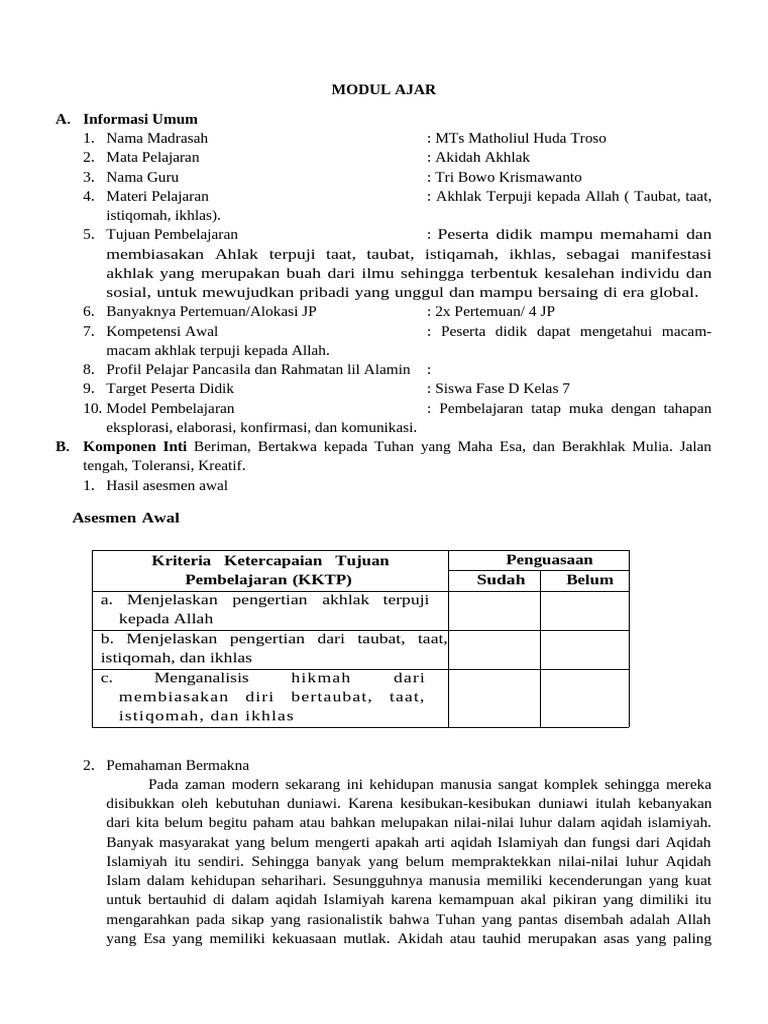 Modul Ajar Bab 3 | PDF