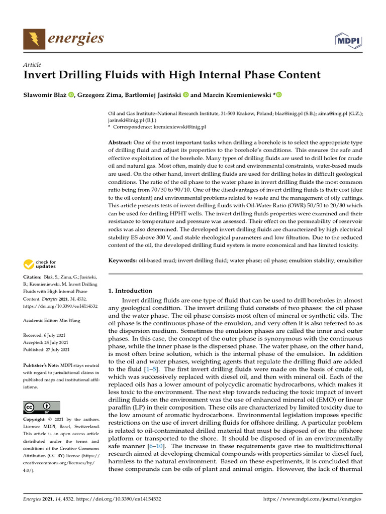 Invert Drilling Fluids: High Internal Phase Content | PDF | Viscosity ...
