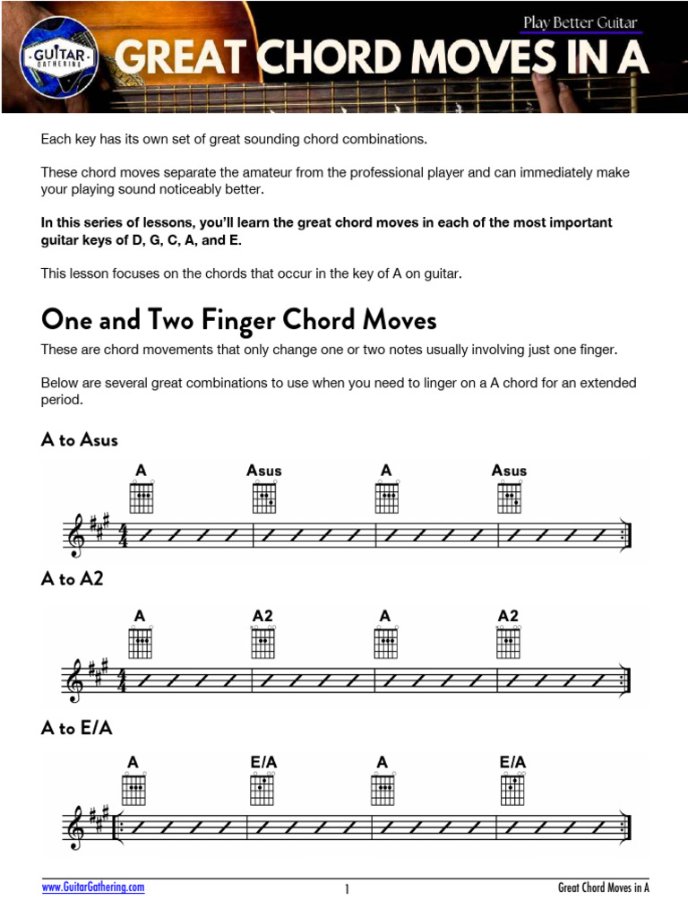 Great Chord Moves in A | PDF | Chord (Music) | Musical Techniques