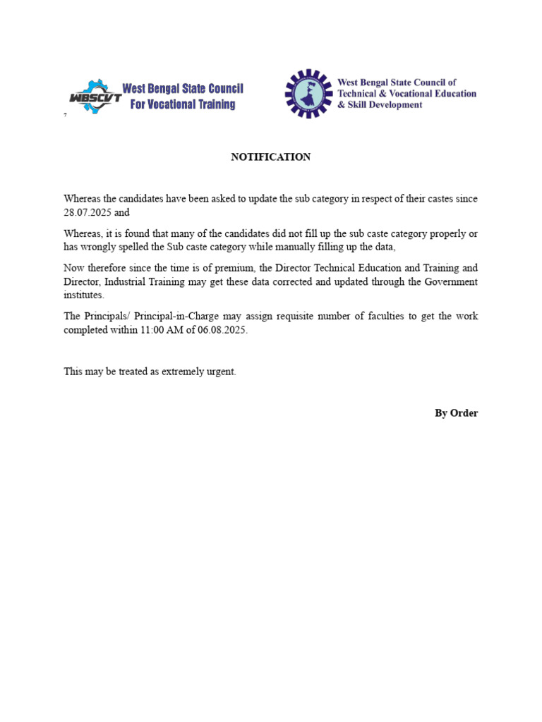 Common Adm Update Notification 0508 | PDF