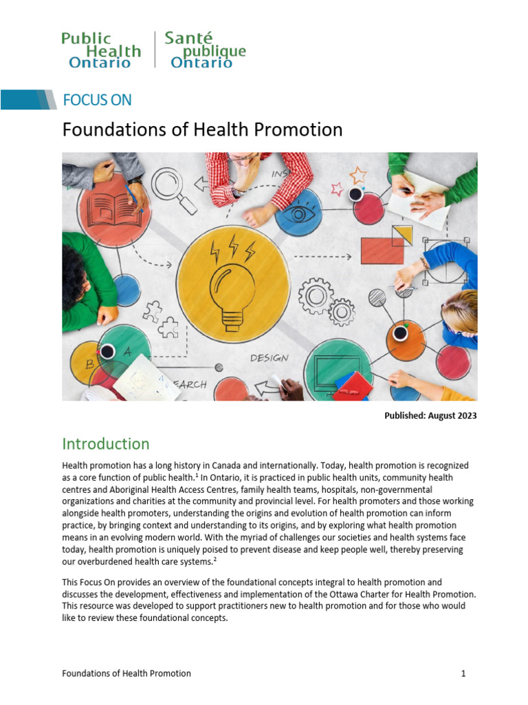 Focus On Foundations Health Promotion | PDF | Health Promotion