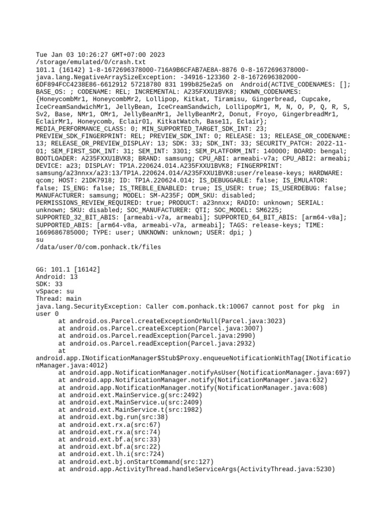 Android Security Exception Log Analysis | PDF | Android (Operating ...