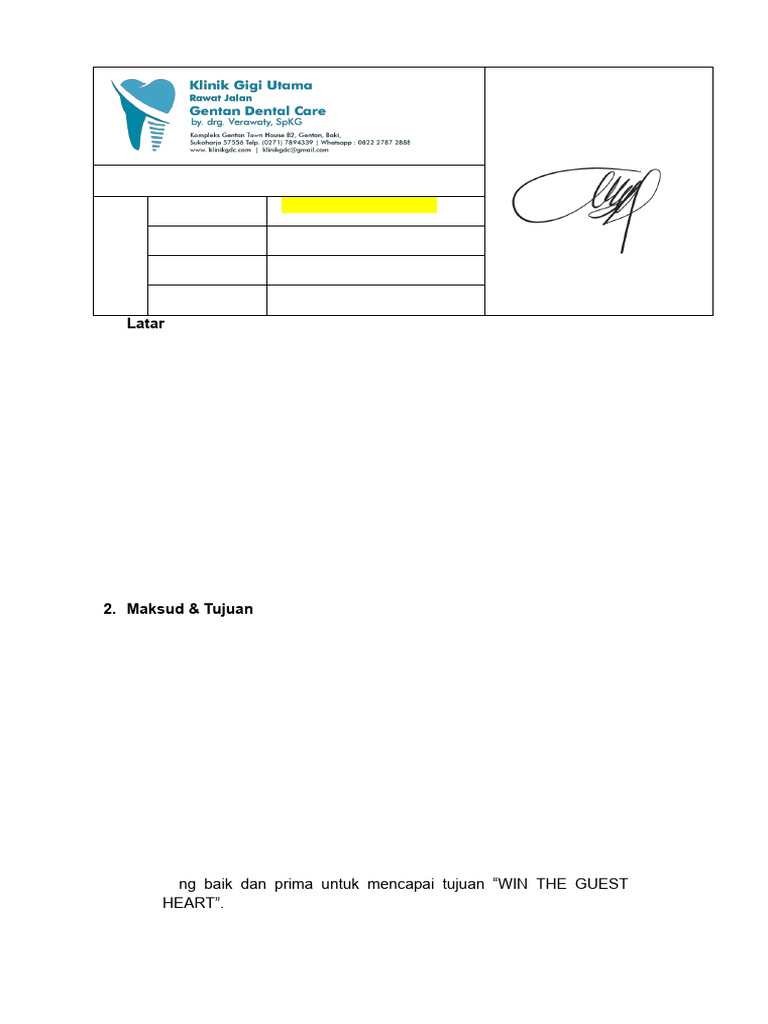Prosedur Perawatan Dental Unit SOP | PDF