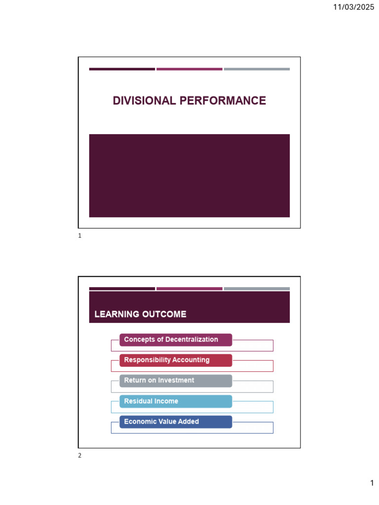 Divisional Performance and Accounting Metrics | PDF | Depreciation ...