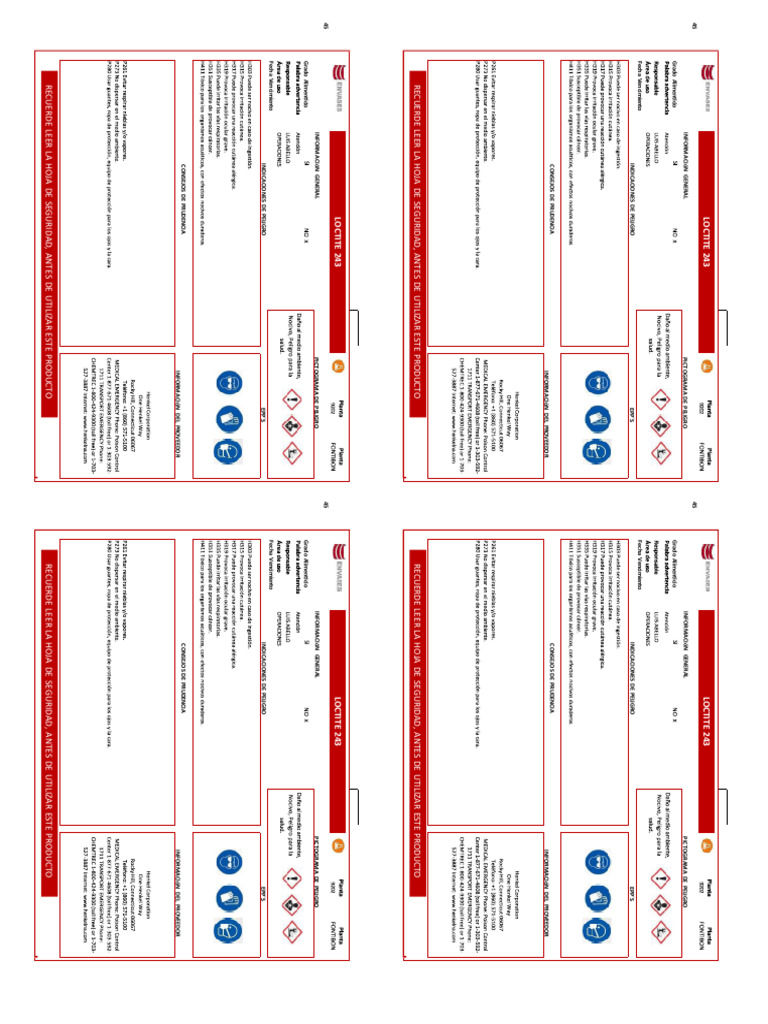 Información sobre Loctite 243 | PDF