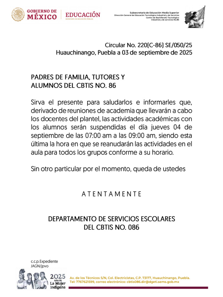 c050-2025!09!03 Actividades Del Día Jueves 04 de Septiembre | PDF