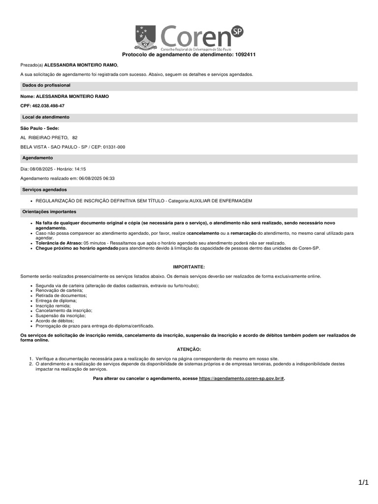 protocolo_corensp_agendamento | PDF