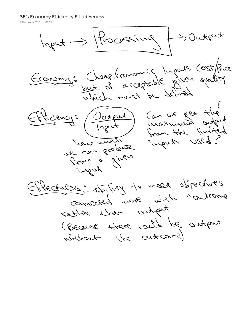 3E - S Economy Efficiency Effectiveness | PDF