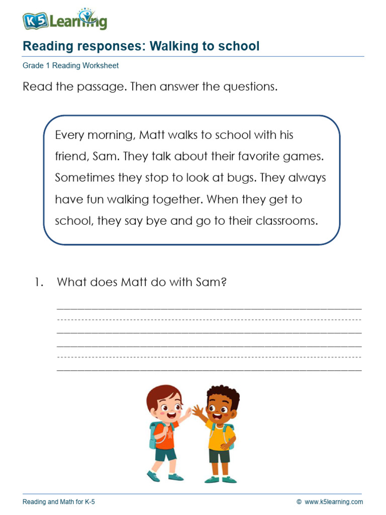 Grade 1 Reading Responses 0gw | PDF