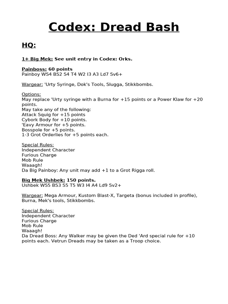 Codex Dread Bash v1 | PDF