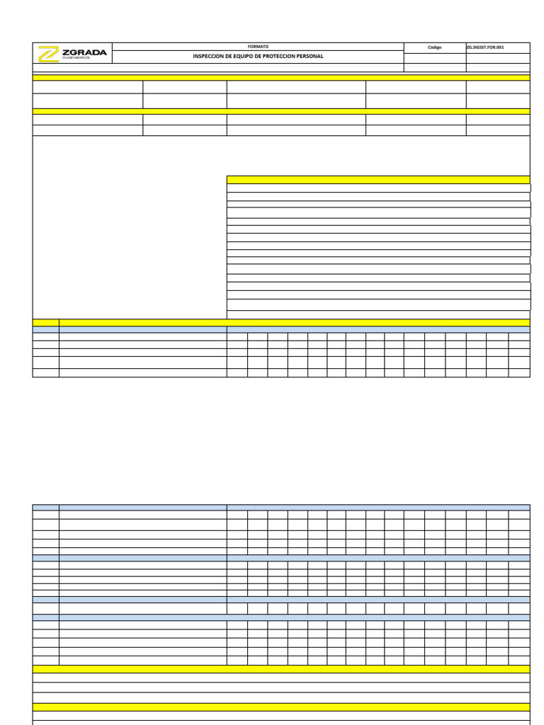 1.- Zg.gsst.f.i.001 Inspeccion de Epp 02.01.2024 | PDF