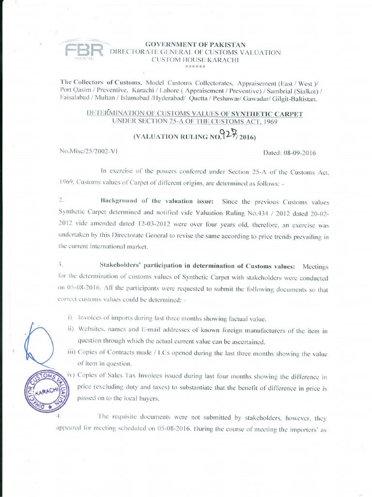 Valuation Ruling 927 | PDF