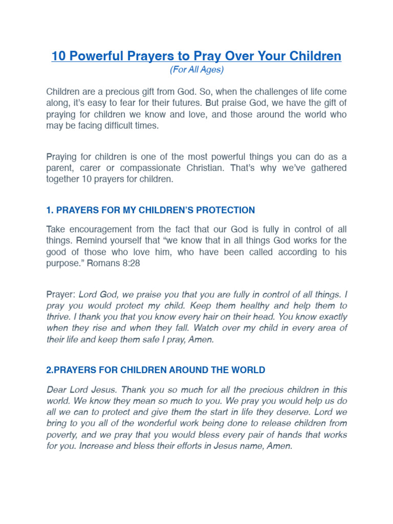 10 Powerful Prayers To Pray Over Your CH 47 | PDF | Prayer | Amen