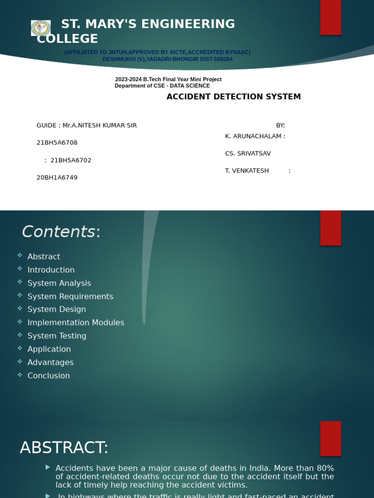 Accident Detection System | PDF | Software Testing | Computing