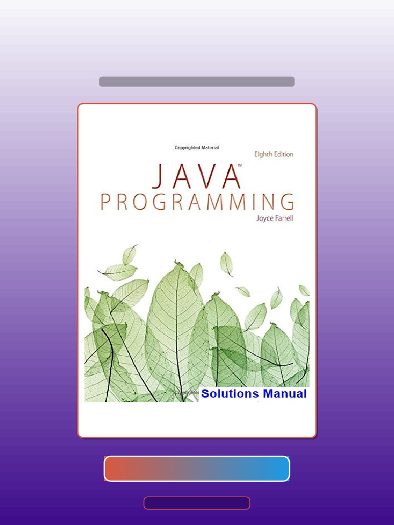 Official Test Bank Java Programming 8th Edition Joyce Farrell Ebook And