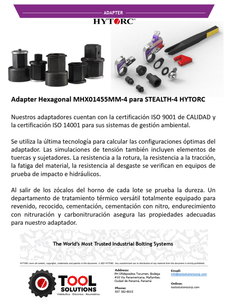 HYTORC Adapter Data Sheet | PDF