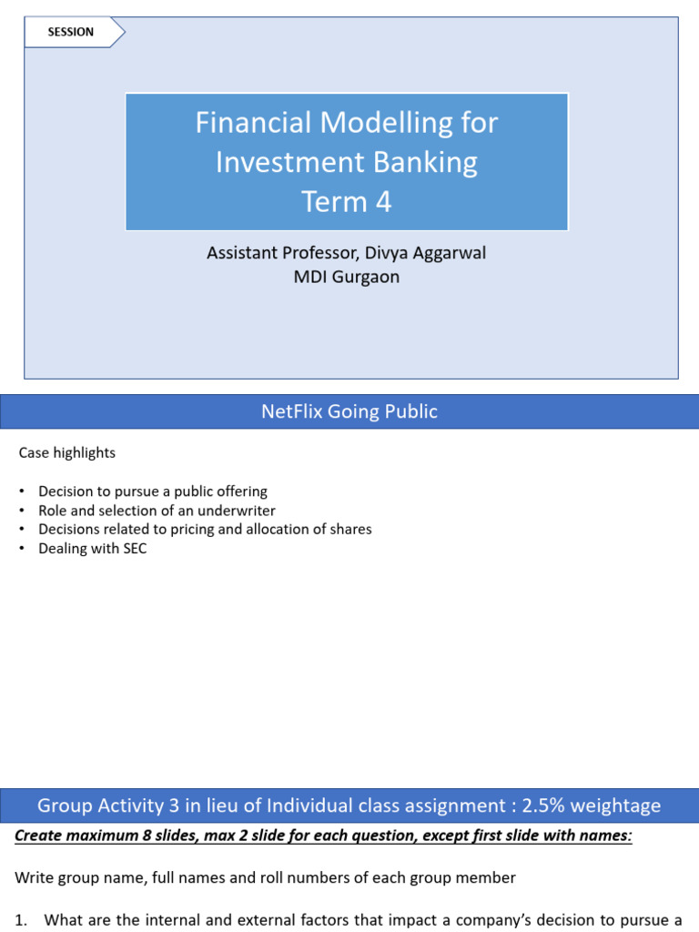 Financial Modelling: Netflix IPO Case Study | PDF