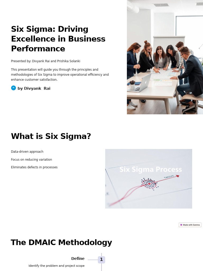 Six Sigma Driving Excellence in Business Performance | PDF | Six Sigma ...