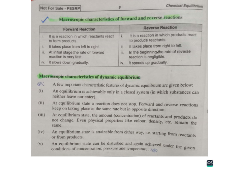 Comparison of Forward and Reverse Reaction and Macroscopic ...
