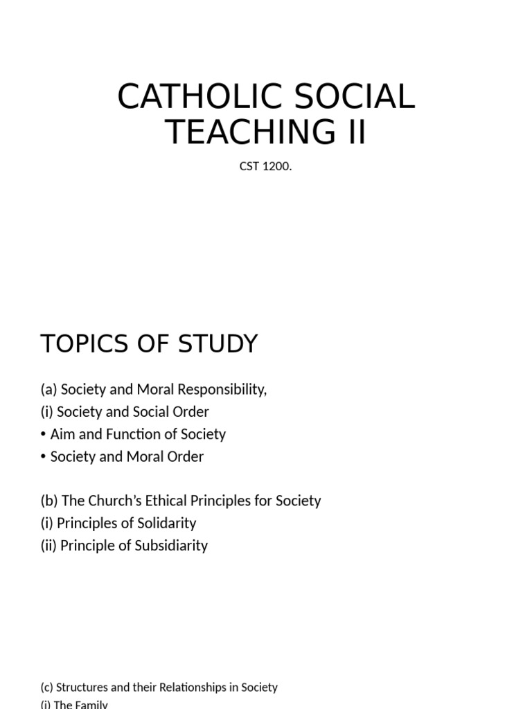 Catholic Social Teaching 2 | PDF | Catholic Social Teaching | Love