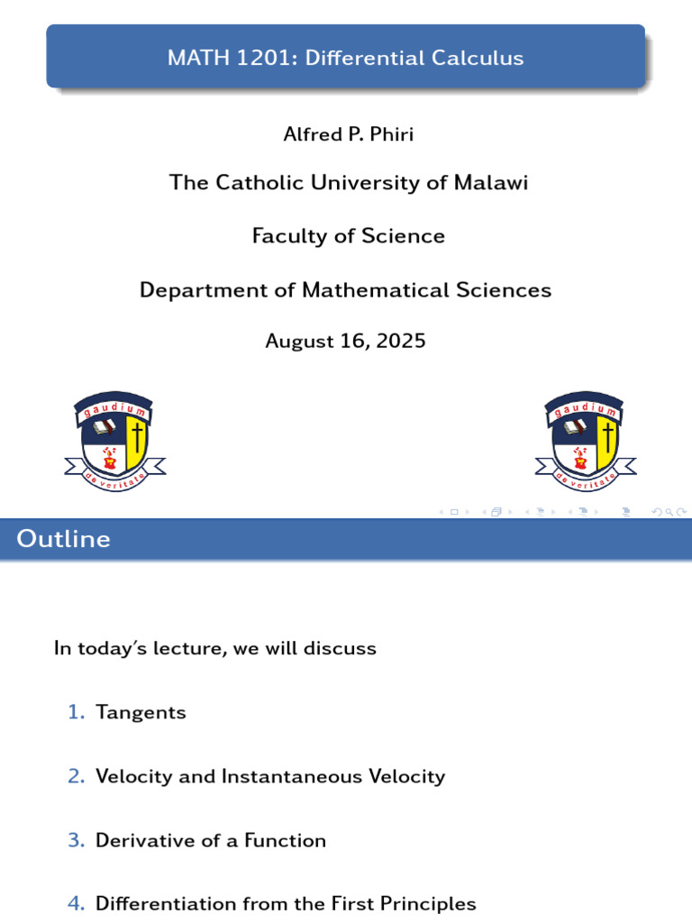 Lecture 3 Differential Calculus | PDF | Tangent | Slope