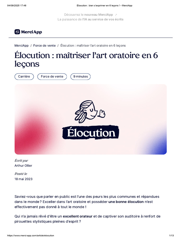 Maîtriser l'éloquence en 6 leçons | PDF | Rhétorique | Linguistique