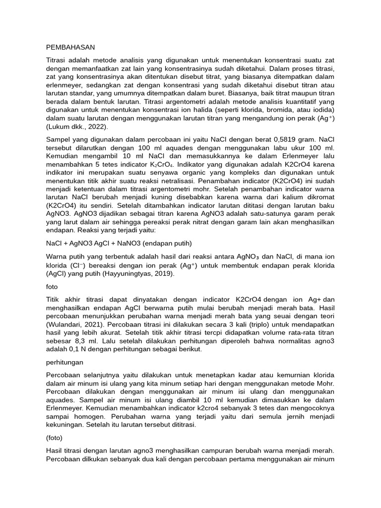 Pembahasan Laporan Tia | PDF