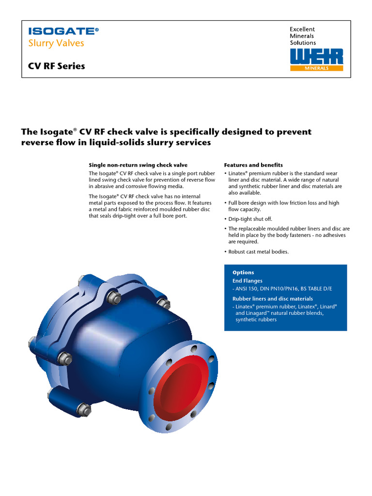 ISOGATE Slurry Valves CV RF Series | PDF | Valve | Mechanical Engineering