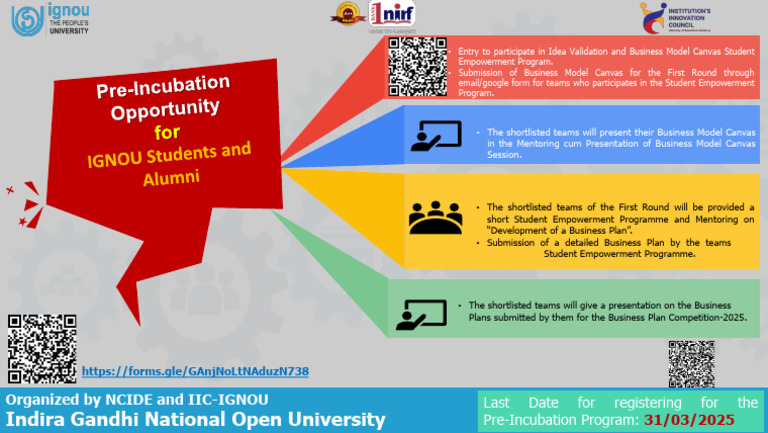 IGNOU Pre-Incubation Program 2025 | PDF