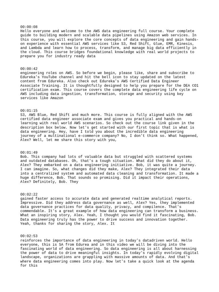 NoteGPT - AWS Data Engineer Full Course in 10 Hours (2025) - Data Engineer Course For Beginner ...