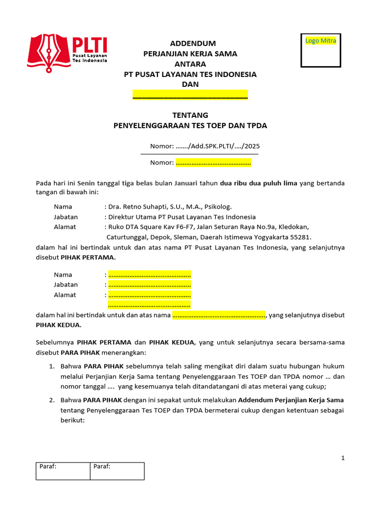 Addendum PKS Plti 2025 | PDF