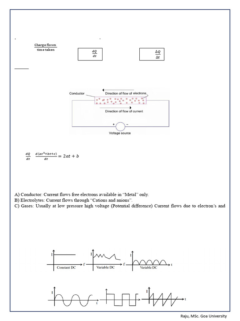 Current Flow and Types Explained | PDF | Electric Current | Electrical ...