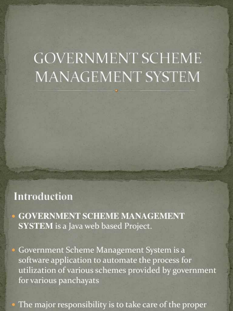 Government Scheme Management System | PDF | User (Computing ...