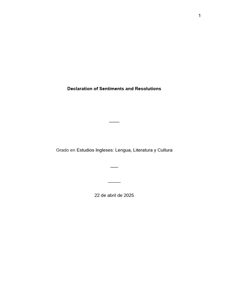 Seneca Falls. Declaration of Sentiments and Resolutions. 1848 | PDF ...