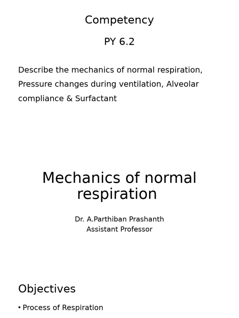 Mechanics of Normal Respiration Explained | PDF | Respiratory System ...
