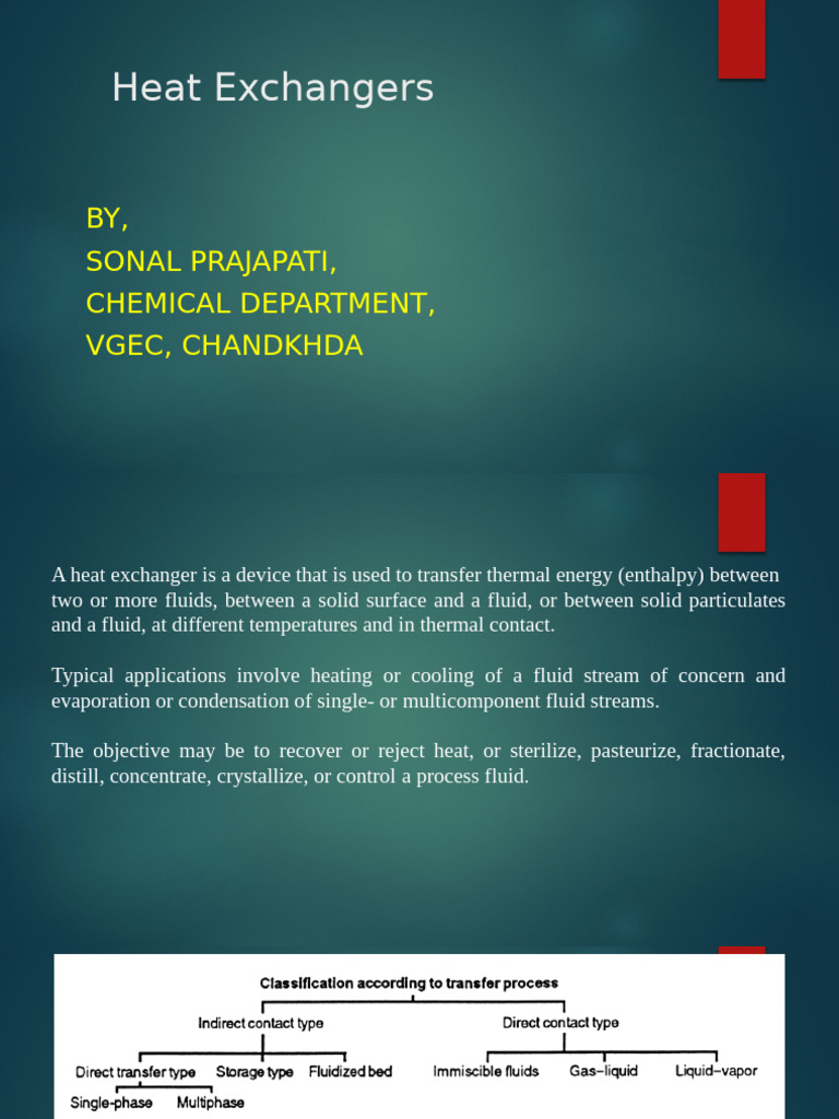 Heat Exchangers Presentation | PDF | Heat Exchanger | Heat Transfer